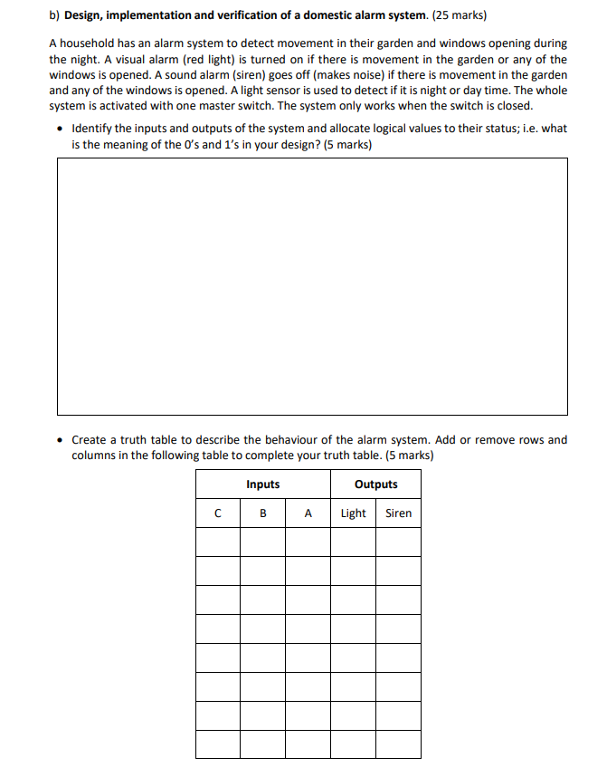 Solved b) Design, implementation and verification of a | Chegg.com