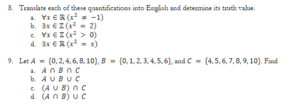 Solved 8. Translate each of these quantifications into | Chegg.com