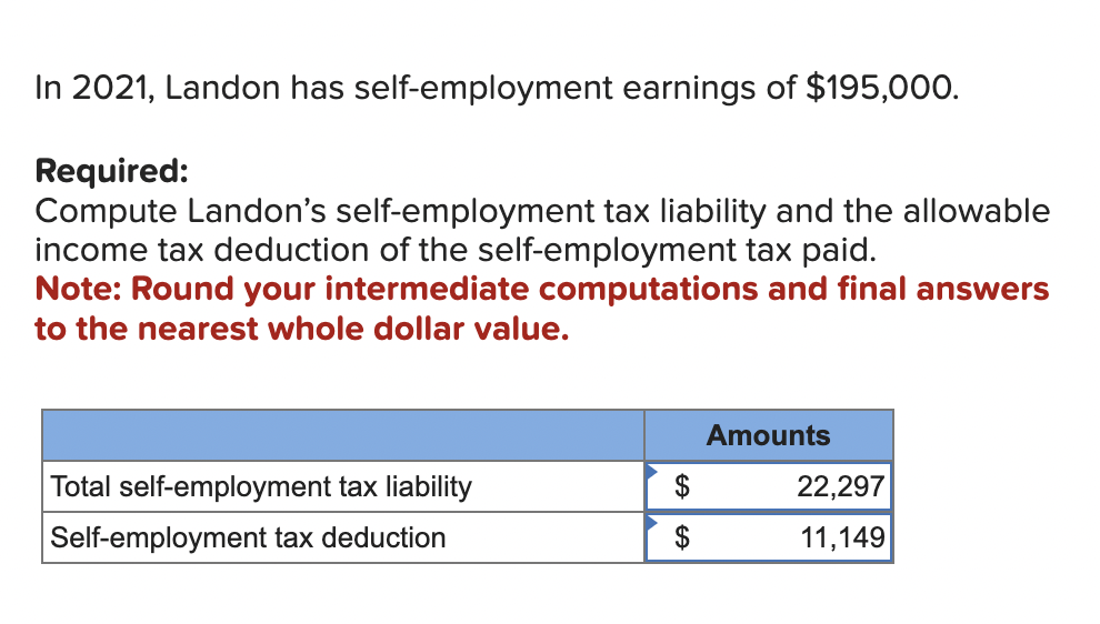 Solved In 2021, Landon has self-employment earnings of | Chegg.com