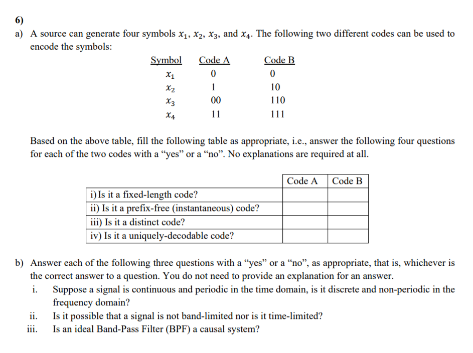 Solved a) A source can generate four symbols X1, X2, X3, and | Chegg.com