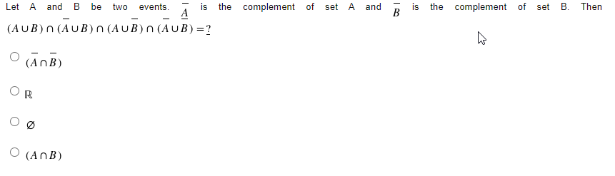 Solved Let A and B be two events. A (AUB) n (AUB) n(AUB) | Chegg.com