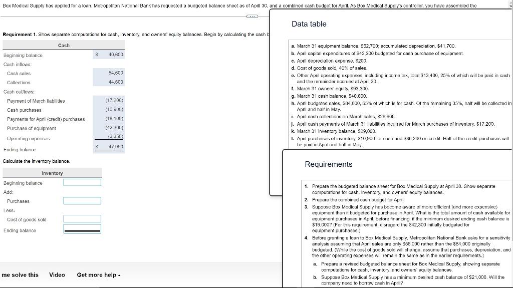 Data table Requirement 1. Show separate computations | Chegg.com
