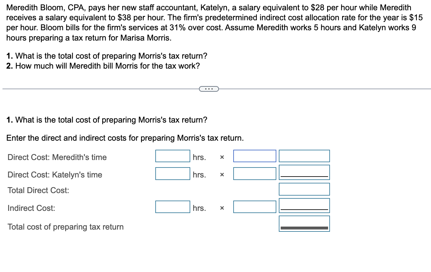 Solved Meredith Bloom, CPA, pays her new staff accountant, | Chegg.com