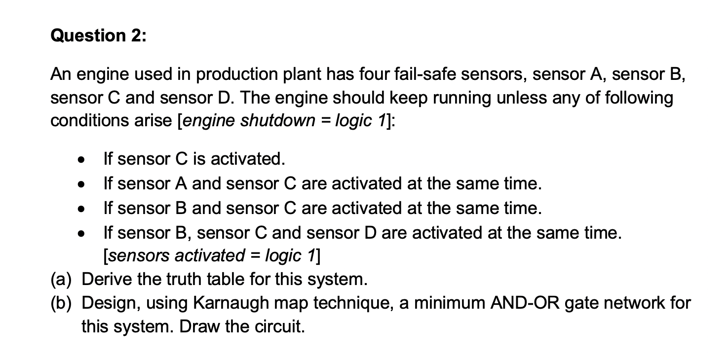 Solved Question 2: An engine used in production plant has | Chegg.com