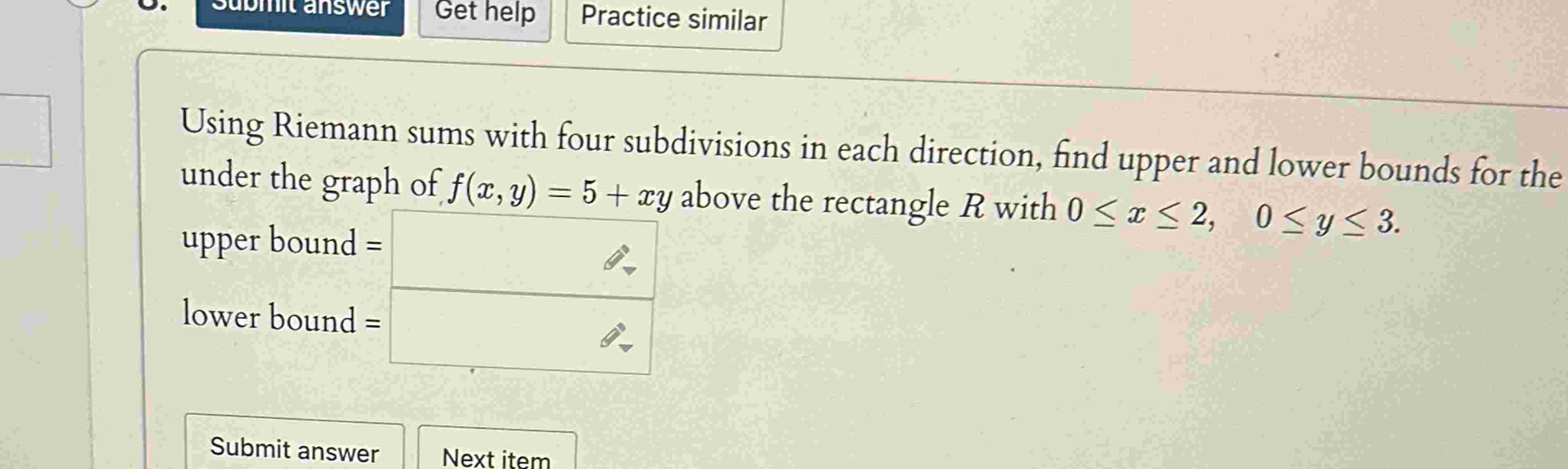 Solved Using Riemann sums with four subdivisions in ﻿each | Chegg.com