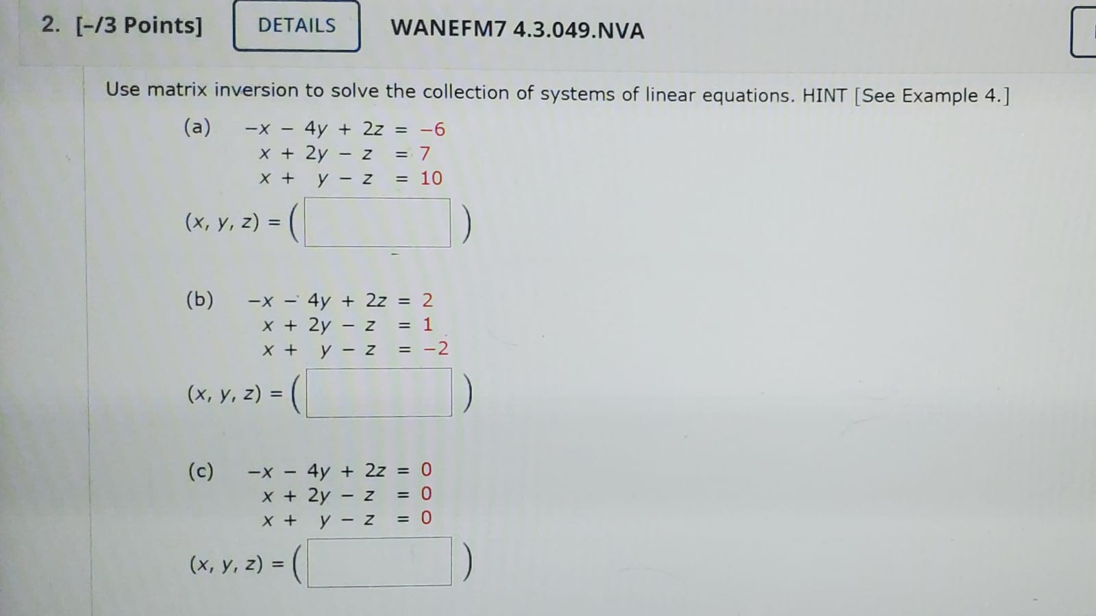 Solved 2. [-13 Points] DETAILS WANEFM7 4.3.049.NVA Use | Chegg.com