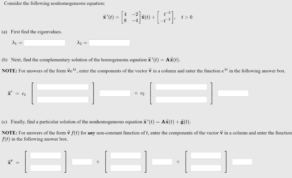 Solved Consider the following nonhomogeneous equation: | Chegg.com