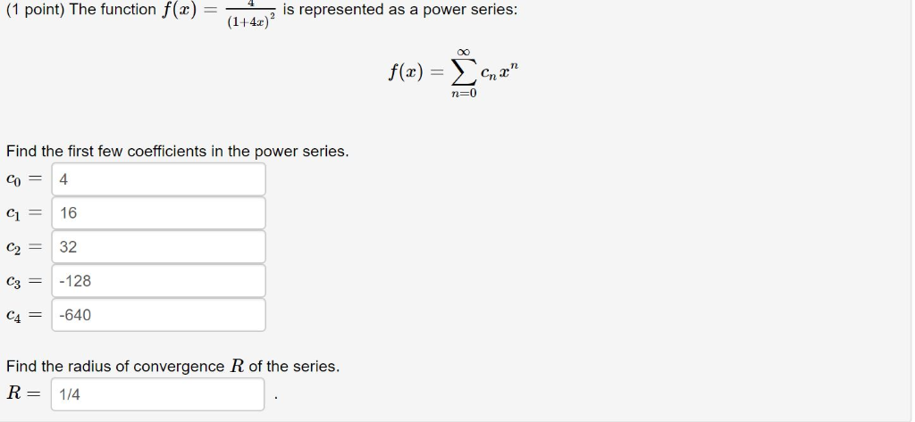 Solved The function f(x) = 4/(1+4x)^2 is represented as a | Chegg.com