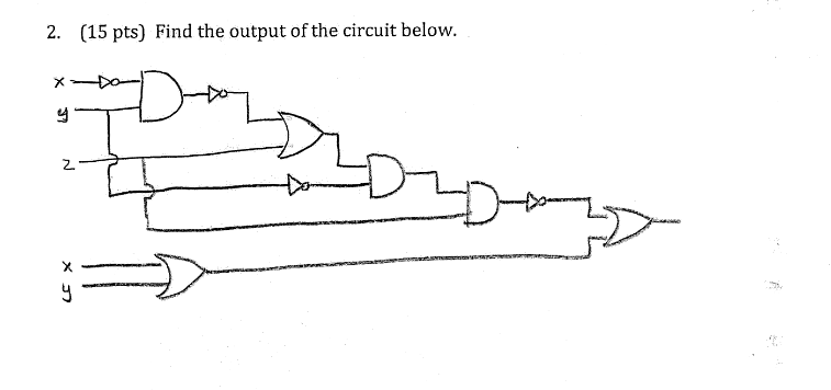 Solved 2. ( 15 ﻿pts ) ﻿Find the output of the circuit below. | Chegg.com