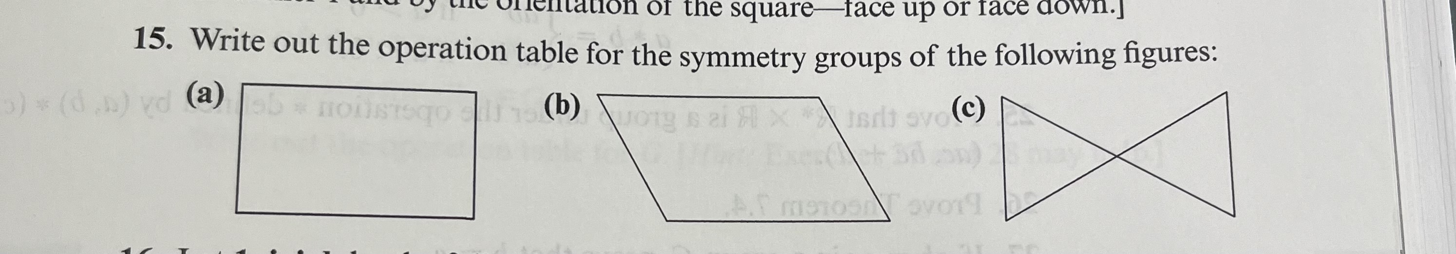 Solved Write out the operation table for the symmetry groups | Chegg.com