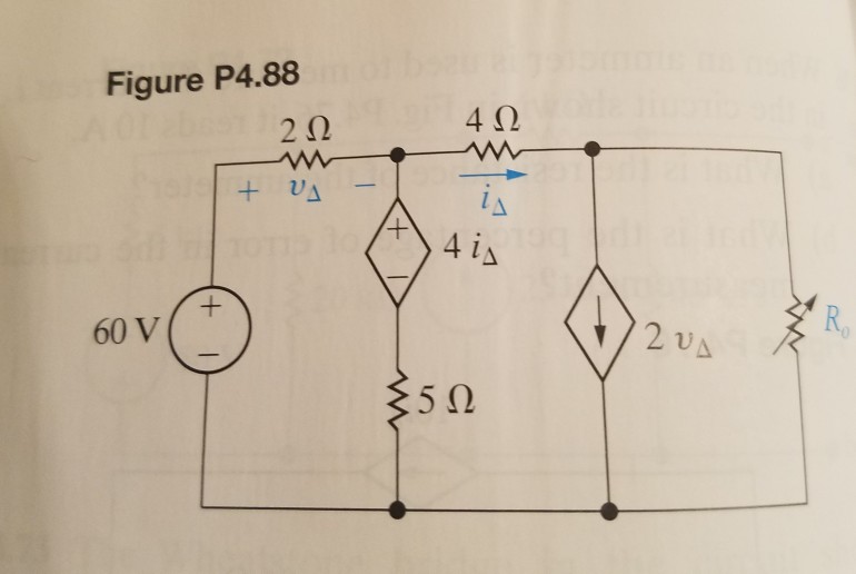 Solved 4.88 The variable resistor (Ro) in the circuit in | Chegg.com