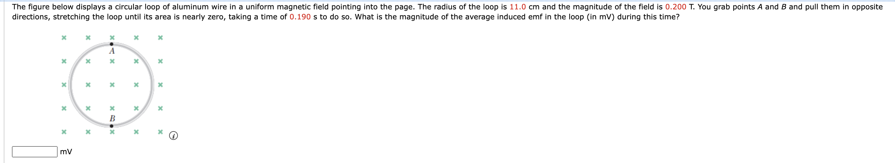 Solved The figure below displays a circular loop of aluminum | Chegg.com