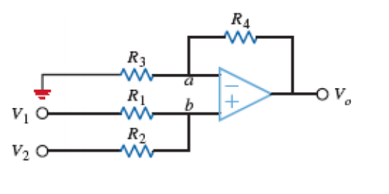 Solved When V1 = 0.1v, V2 = 0.2V, R1 = R2 = 10kΩ, R3 = 5kΩ, | Chegg.com