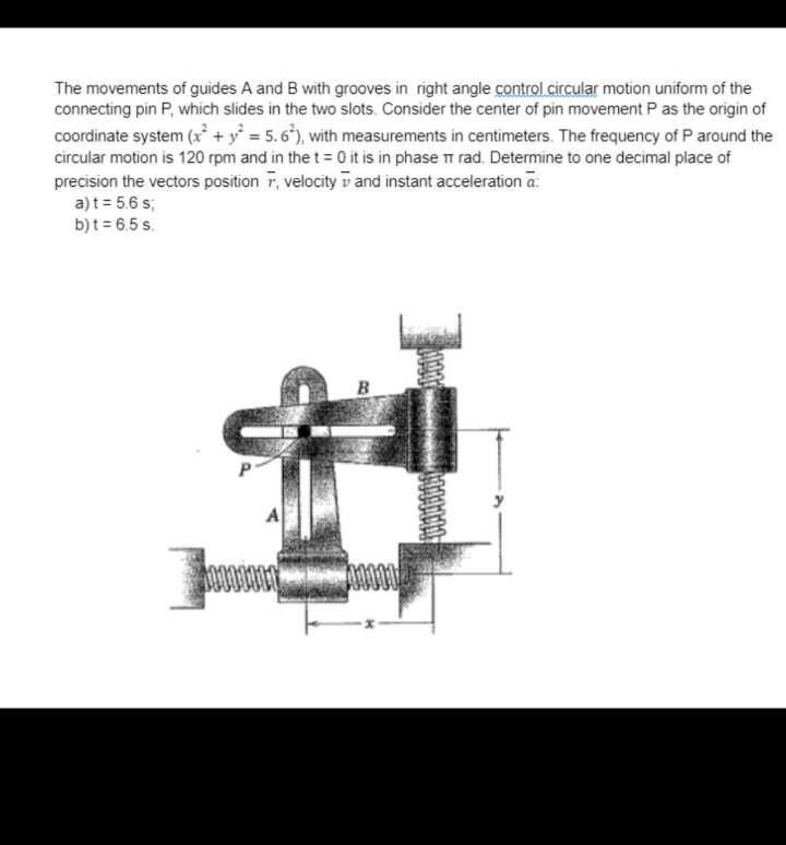 The movements of guides A and B with grooves in right | Chegg.com