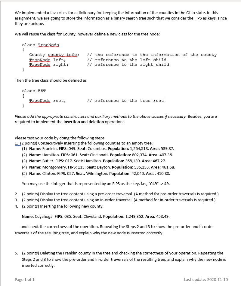 Solved We implemented a Java class for a dictionary for | Chegg.com