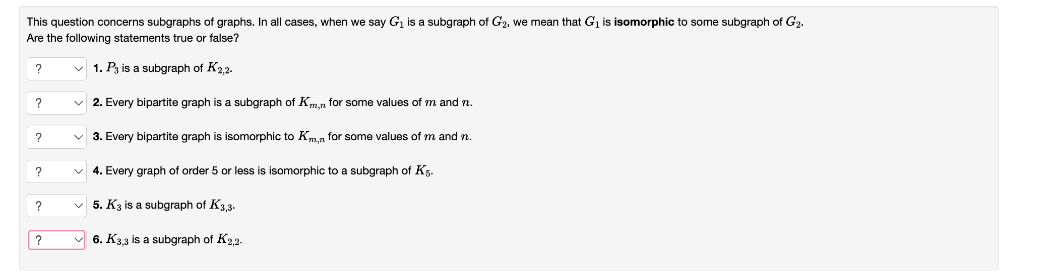 Solved This question concerns subgraphs of graphs. In all | Chegg.com