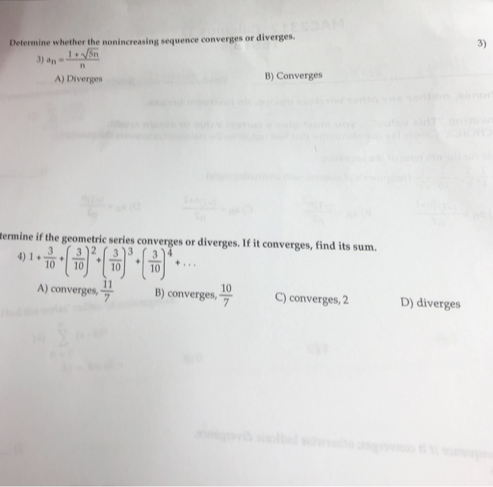 Solved Determine whether the nonincreasing sequence | Chegg.com