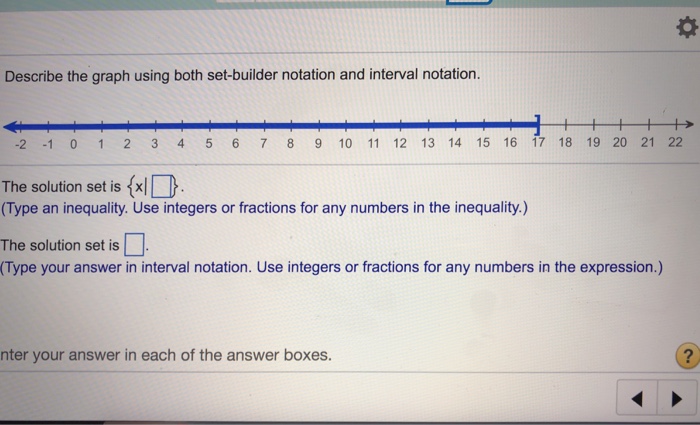 Solved Describe the graph using both set-builder notation | Chegg.com