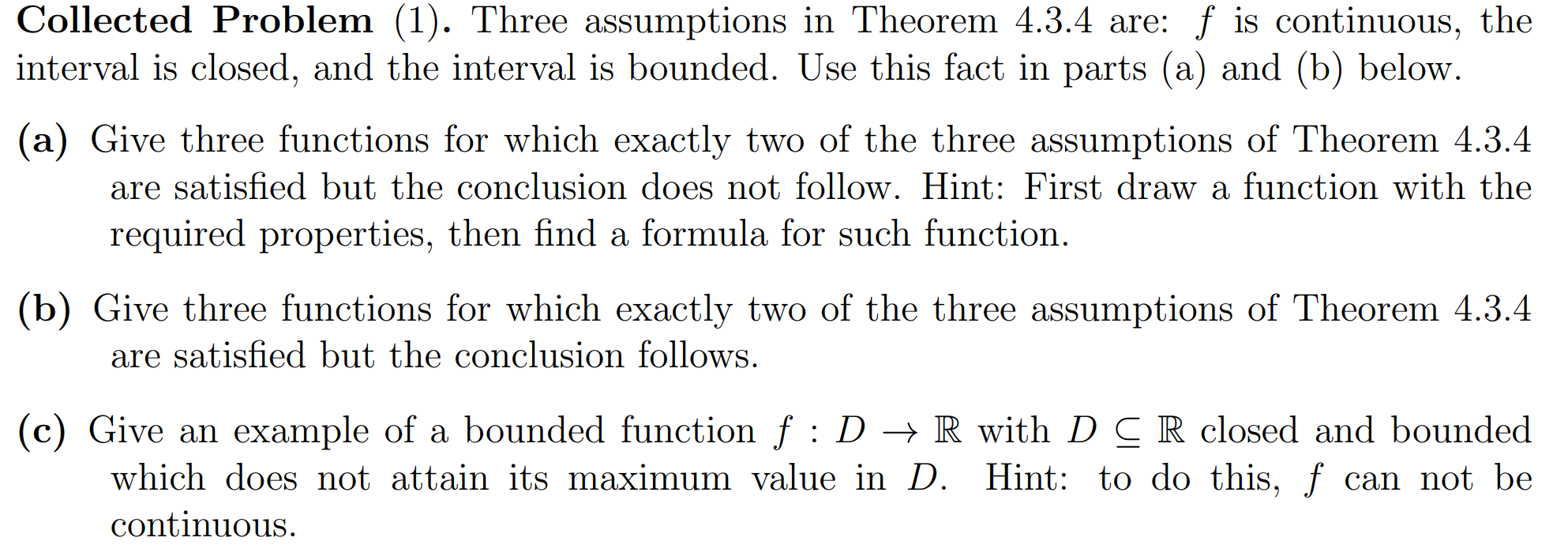Solved Theorem (4.3.4). Let f be a function defined on a | Chegg.com
