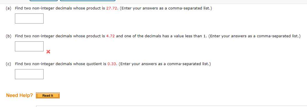 Solved (a) Find two non-integer decimals whose product is | Chegg.com
