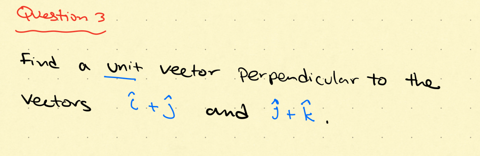 Solved Westion 3 Find a unit veetor Perpendicular to the | Chegg.com