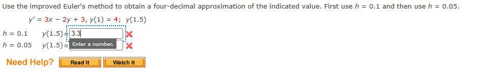 Solved Use the improved Euler's method to obtain a | Chegg.com