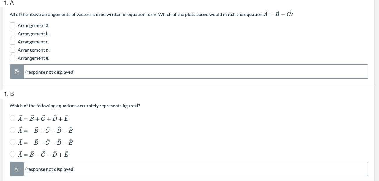 Solved Consider the following five arrangements of vectors. | Chegg.com