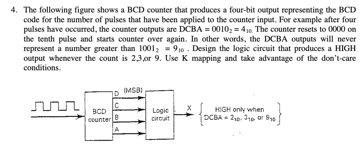 Solved = = 4. The following figure shows a BCD counter that | Chegg.com