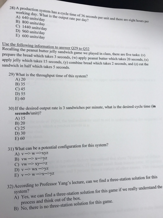 Solved A production system has a cycle time of 36 seconds | Chegg.com