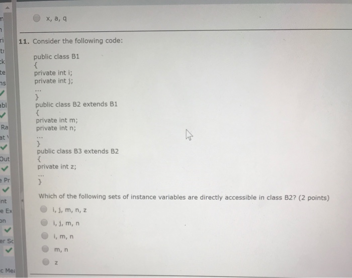 Solved 2 Consider The Following Incomplete Class Public