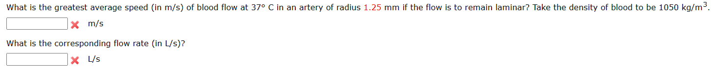 Solved What is the greatest average speed (in m/s ) of blood | Chegg.com