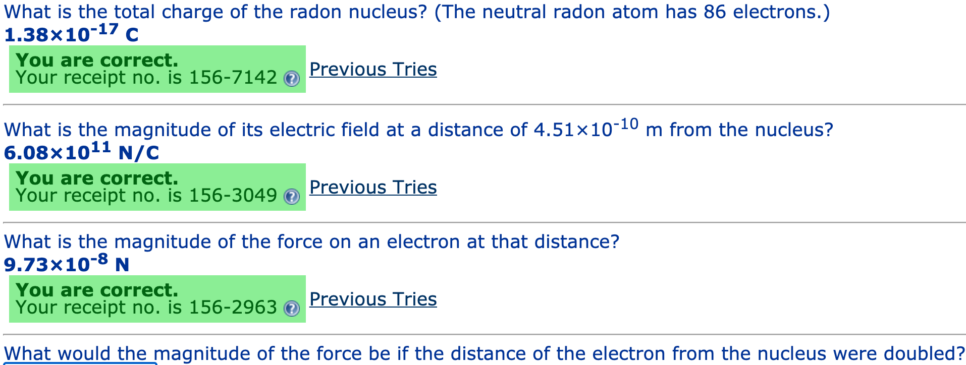 Solved What is the total charge of the radon nucleus? (The | Chegg.com