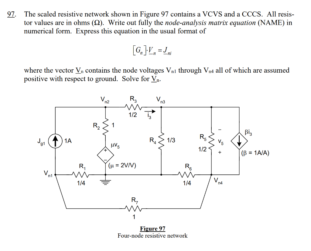 Solved The scaled resistive network shown in Figure 97 | Chegg.com