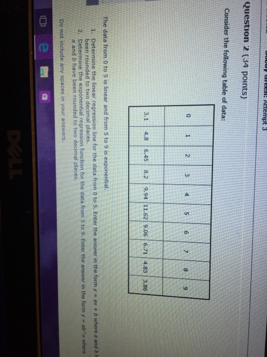 Solved Question 2 (34 points) Consider the following table | Chegg.com