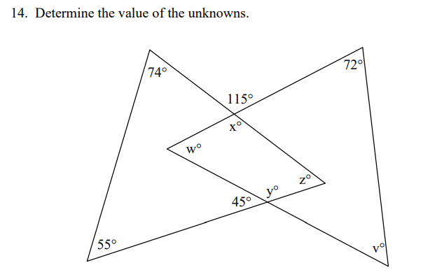 Solved 14. Determine the value of the unknowns. | Chegg.com