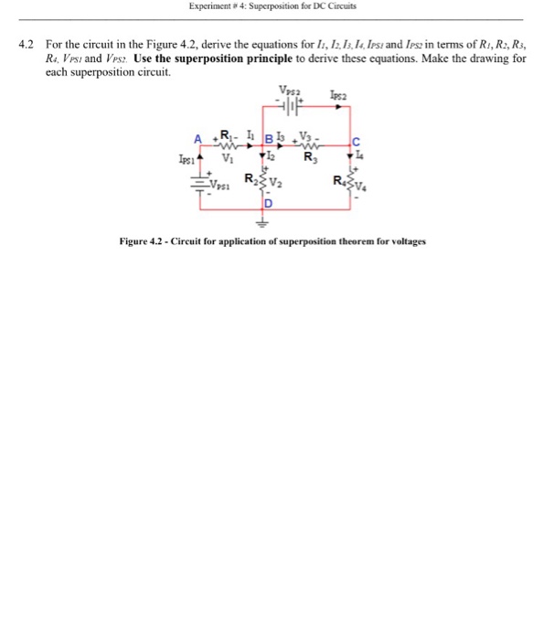 Solved Experiment # 4: Superposition for DC Circuits 4.2 For | Chegg.com