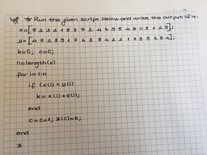 Solved Run the given script below and write the output of | Chegg.com