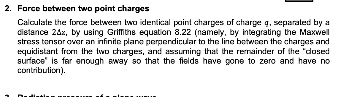 Solved 2. Force between two point charges Calculate the | Chegg.com