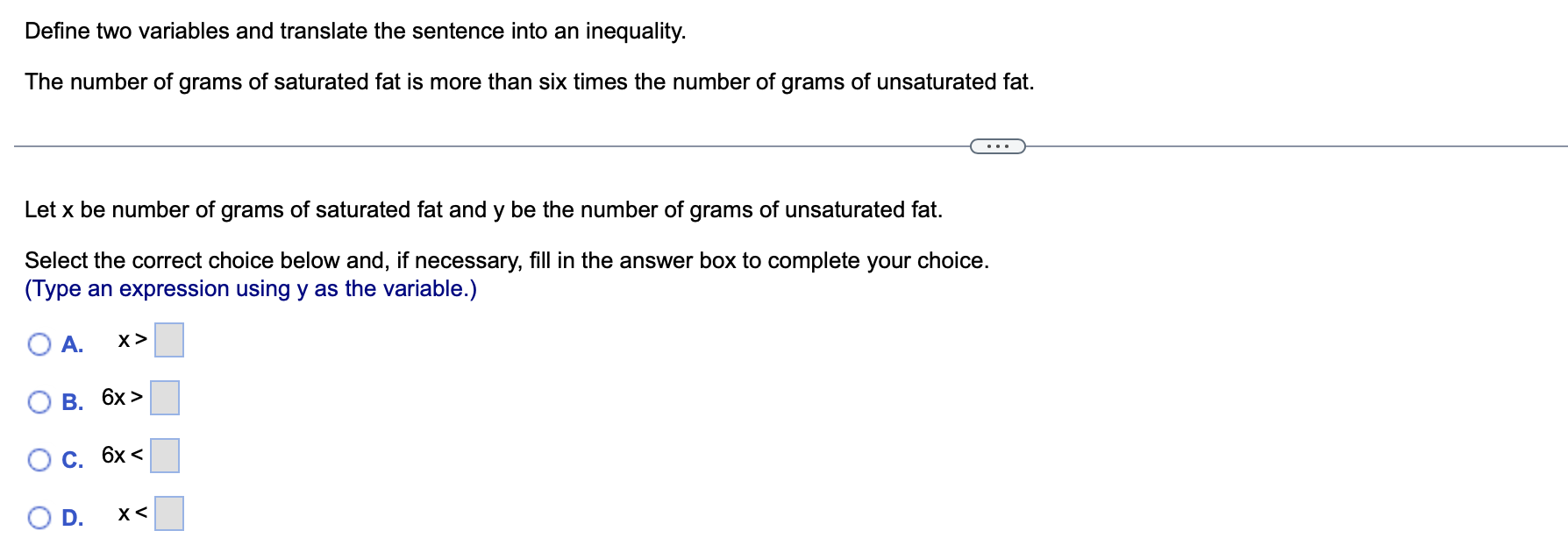 Solved Define two variables and translate the sentence into | Chegg.com