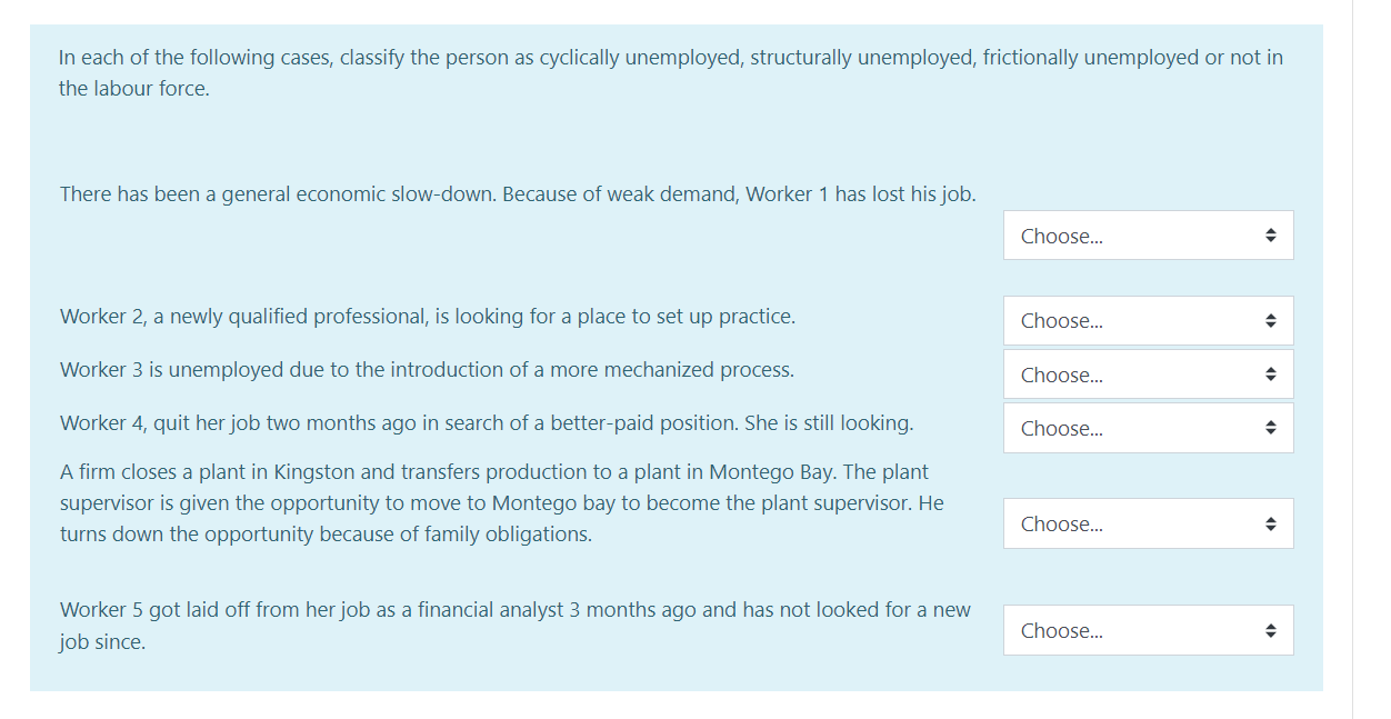 Solved In each of the following cases, classify the person | Chegg.com