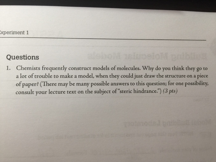 Solved Chemists frequently construct models of molecules. | Chegg.com