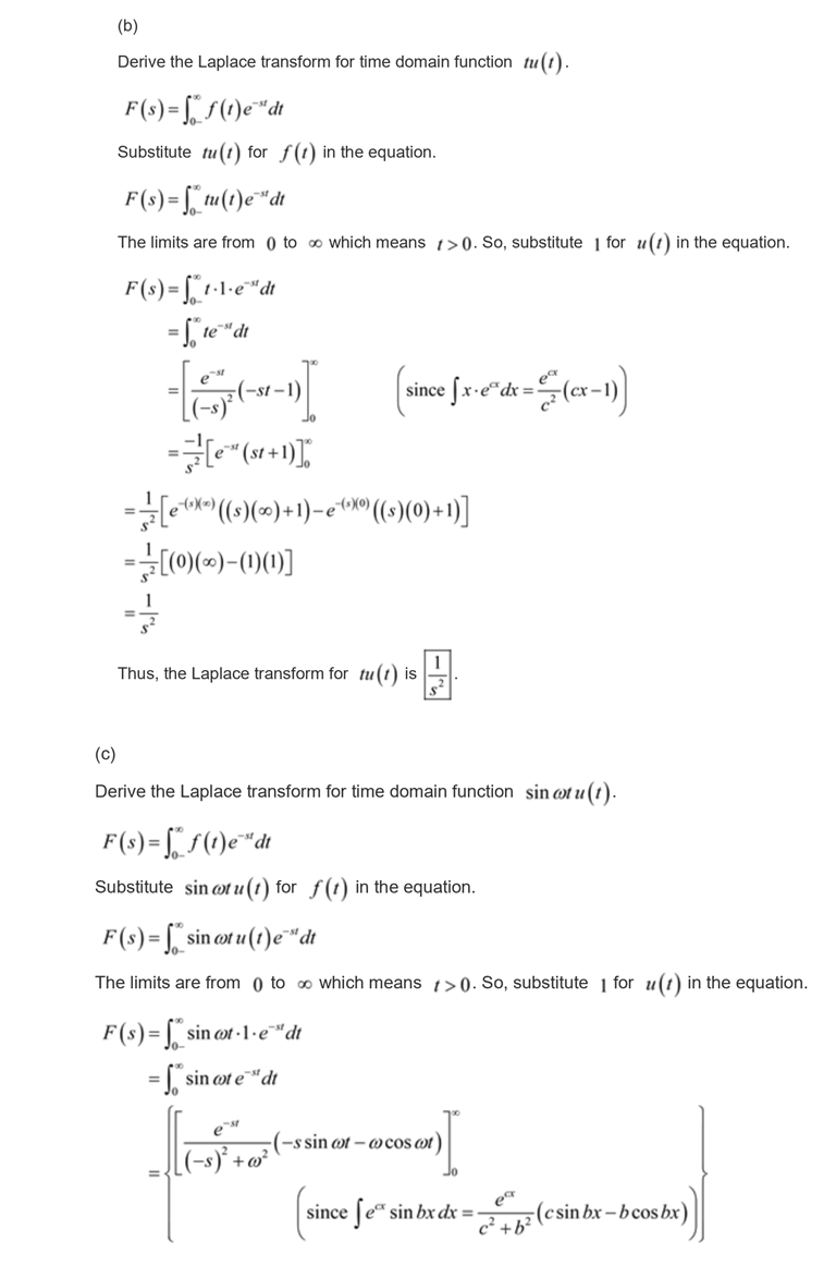 Solved (a) u() Derive the Laplace transform for time domain | Chegg.com