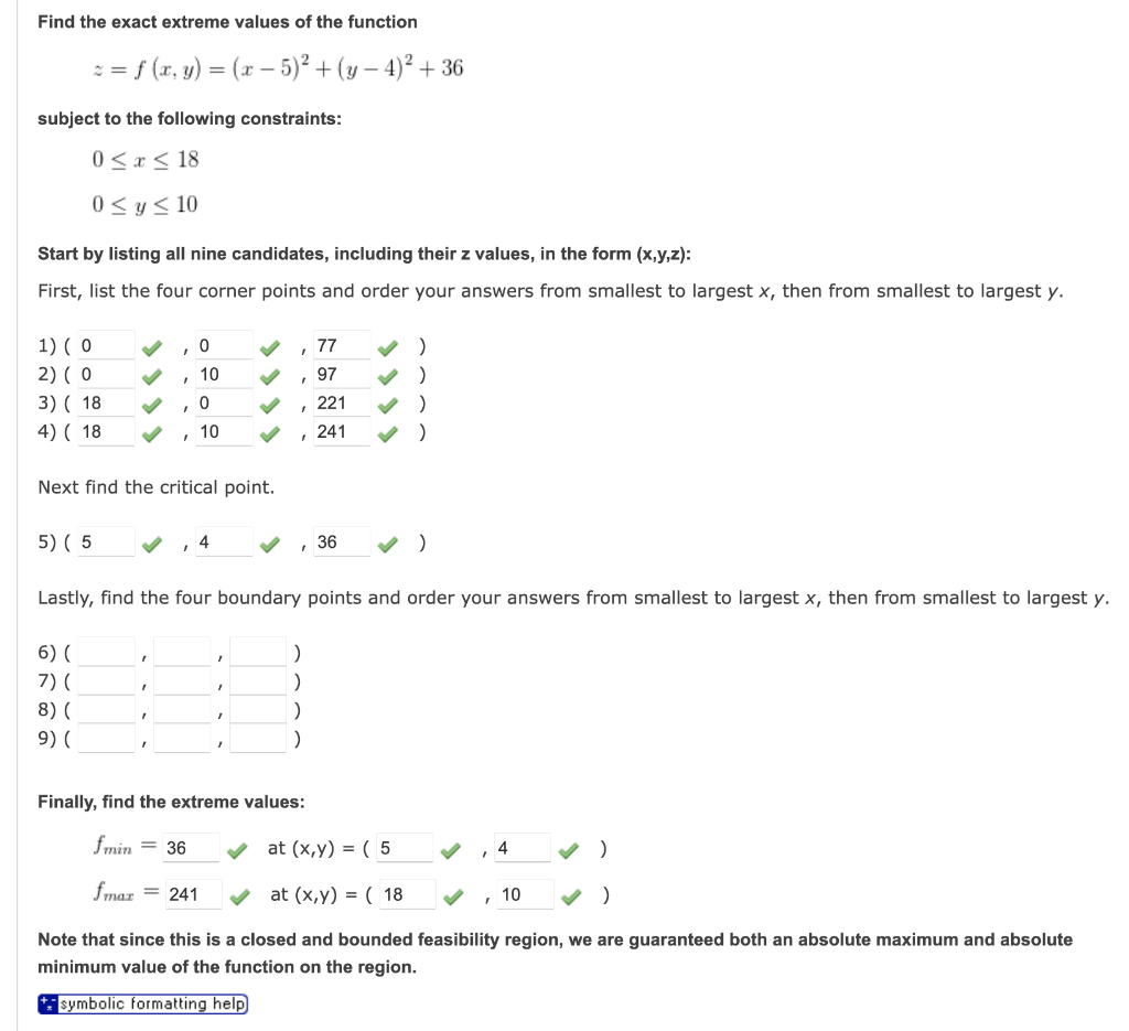 Solved Find the exact extreme values of the function | Chegg.com