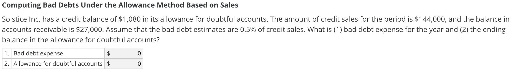 Solved Computing Bad Debts Under the Allowance Method Based | Chegg.com