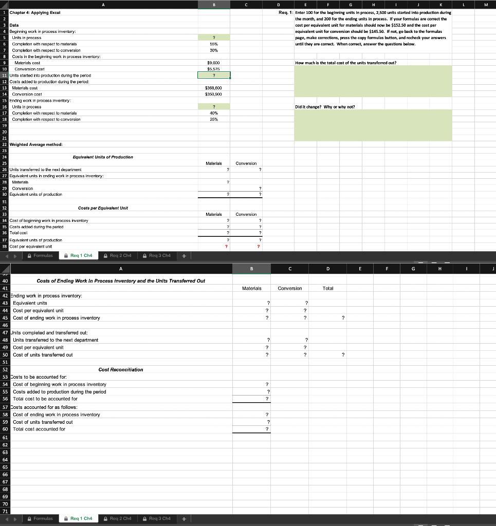Solved A B C Name: 200 55% 30% 1 Chapter 4: Applying Excel 2 | Chegg.com