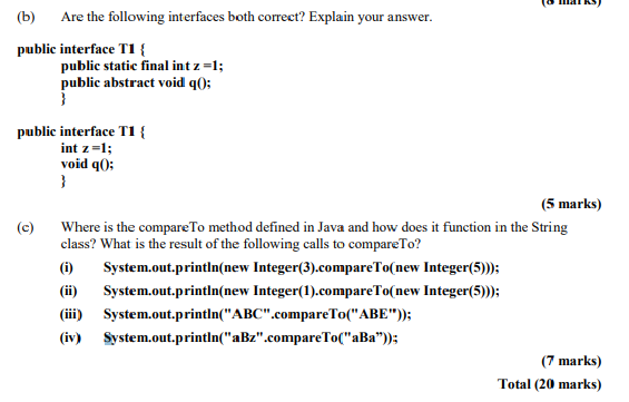 Solved (b) Are the following interfaces both correct? | Chegg.com