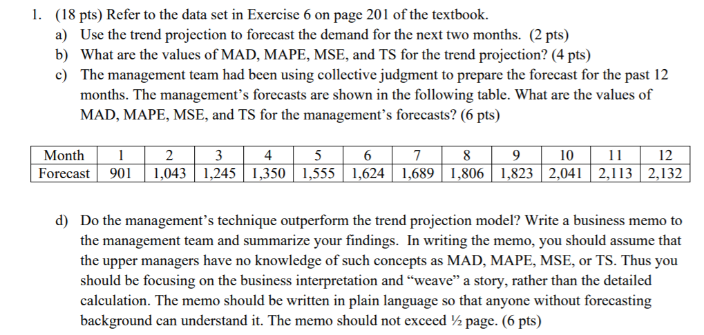 Solved = as shown. Estimate demand for the next two months | Chegg.com