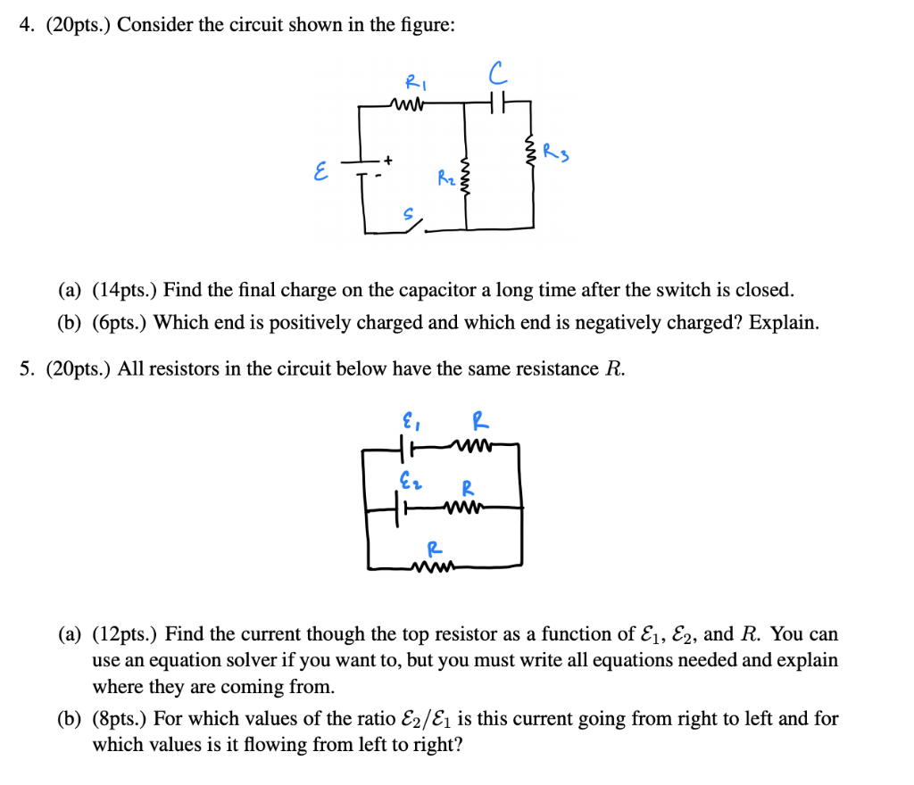 Solved 4. (20pts.) Consider the circuit shown in the figure: | Chegg.com