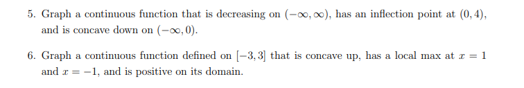 Solved 5. Graph a continuous function that is decreasing on | Chegg.com