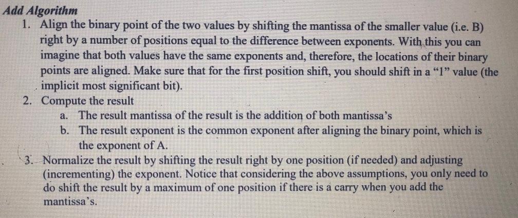 3 Project description Assume floating-point | Chegg.com